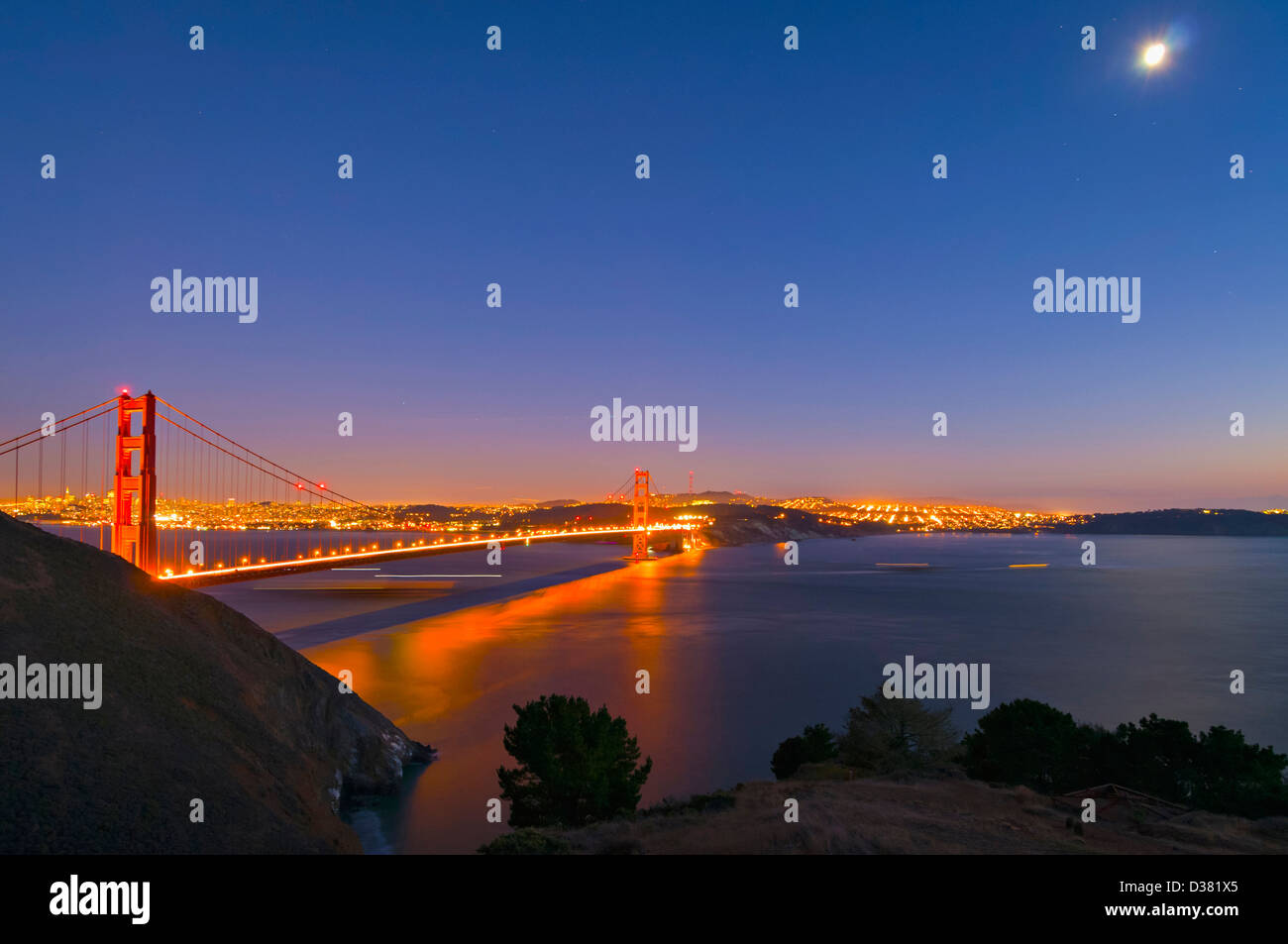 USA, California, San Francisco, Night view of bridge Stock Photo - Alamy