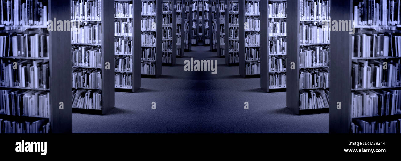 Rows of Shelves of Books in a Library Stock Photo - Alamy