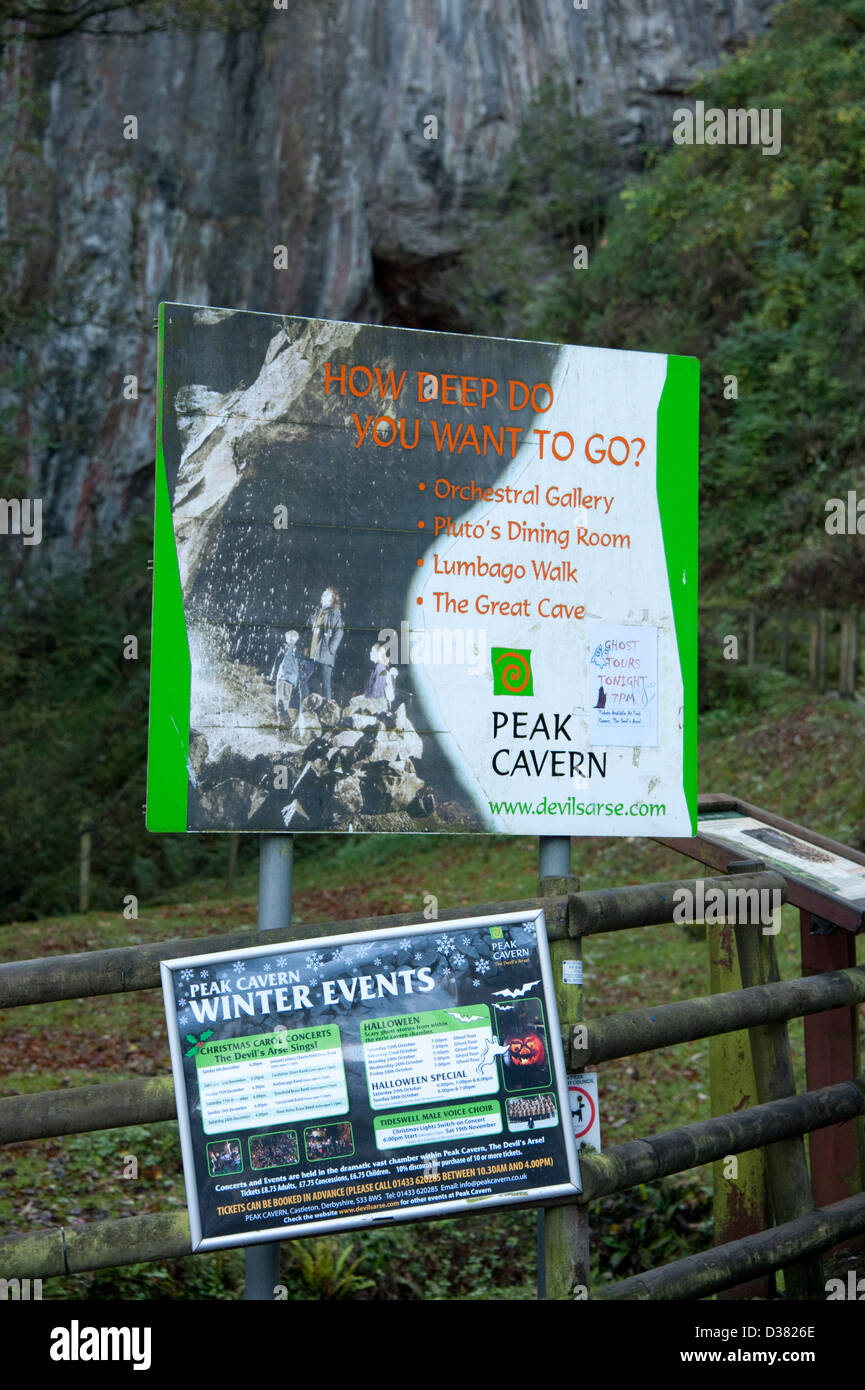 Peak Cavern Devils Arse Cave Castleton Peak District UK Stock Photo - Alamy