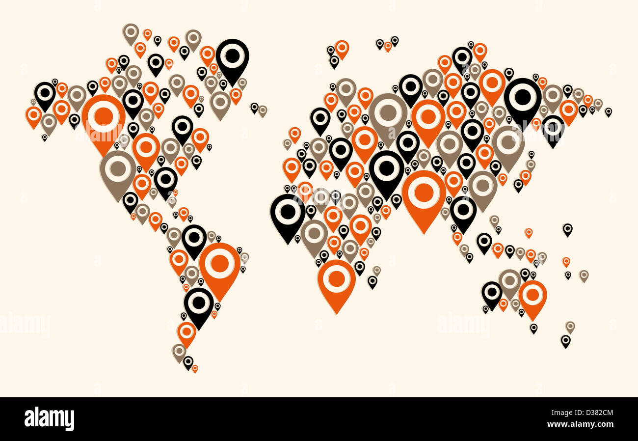 World map Gps navigator icon shape. Vector file layered for easy ...