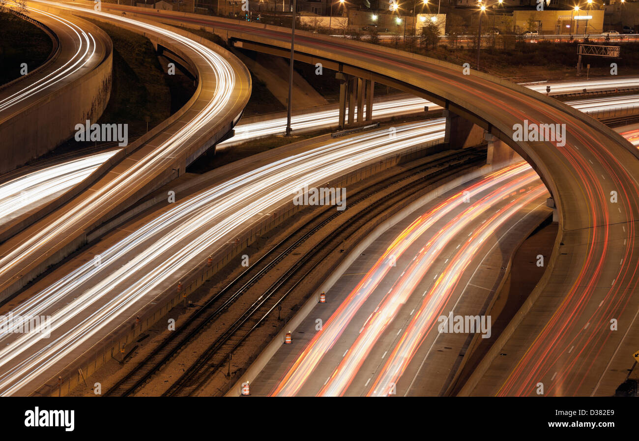USA, Illinois, Chicago, light trail Stock Photo - Alamy