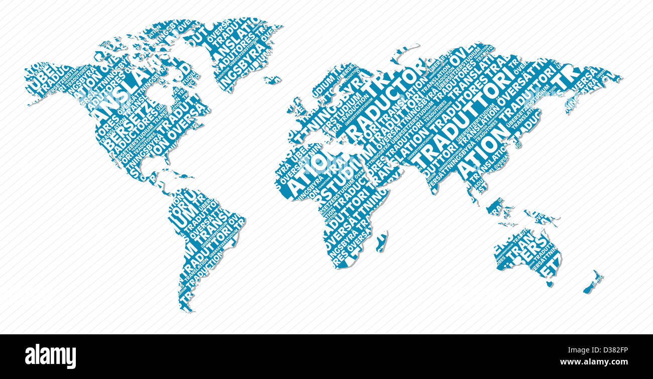 Multi-language world map text shape. Vector file layered for easy ...