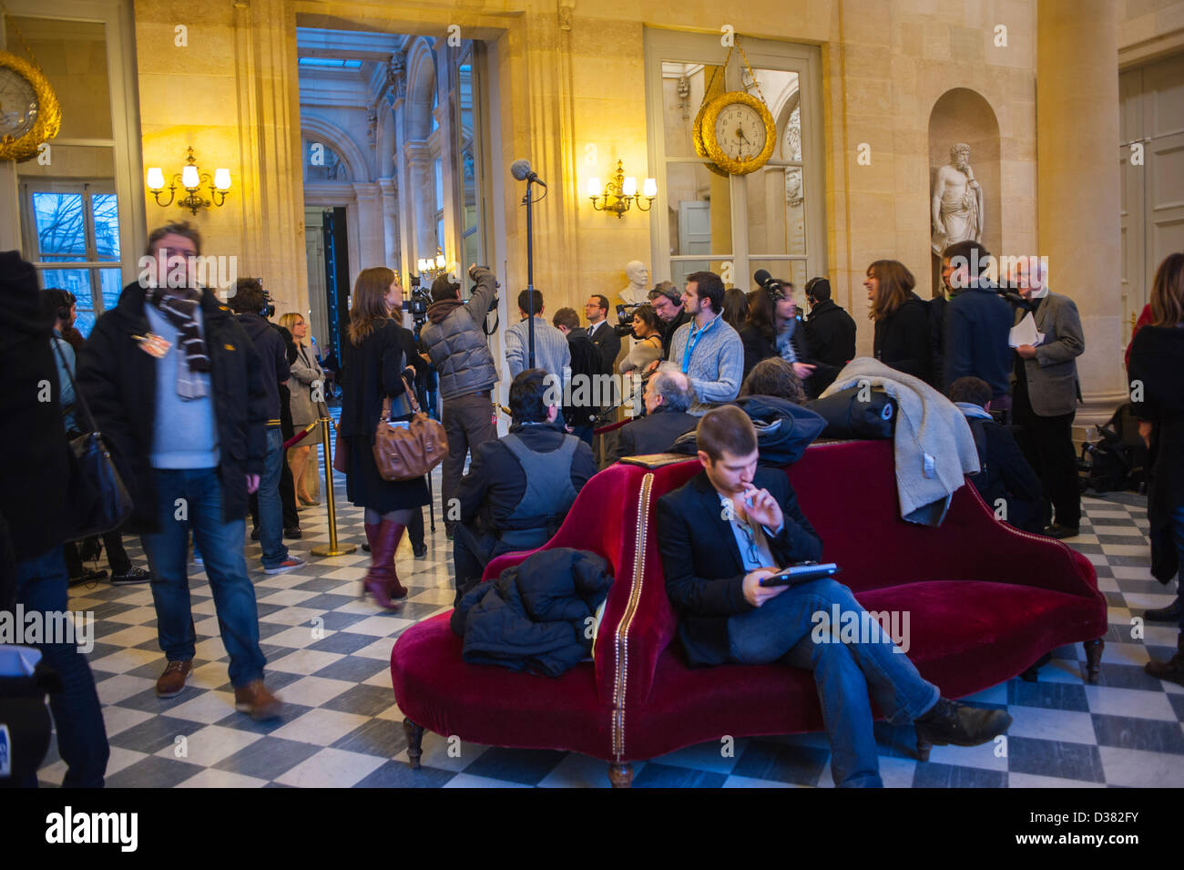 Paris, France. French Politicians, Deputies, Meet the Press, After Vote ...