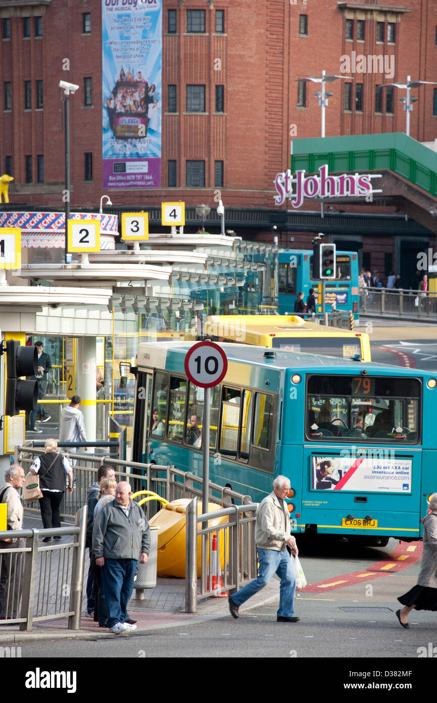 Liverpool UK Central Bus Station Public Transport Stock Photo - Alamy