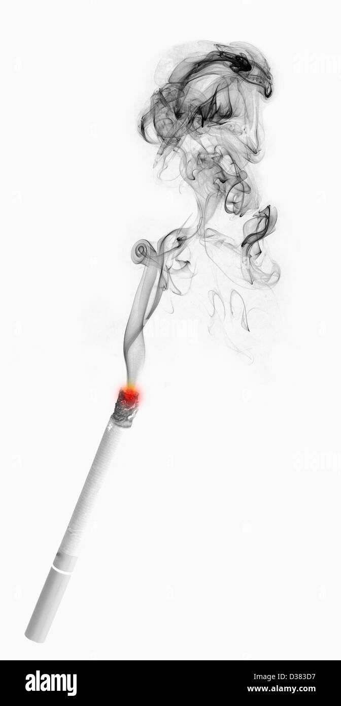 Negative image of smoking cigarette Stock Photo - Alamy