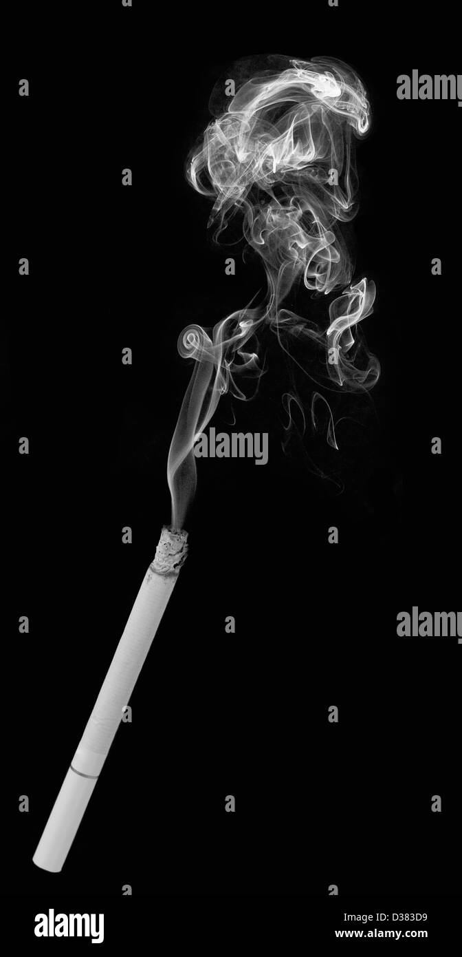 Negative image of smoking cigarette Stock Photo - Alamy