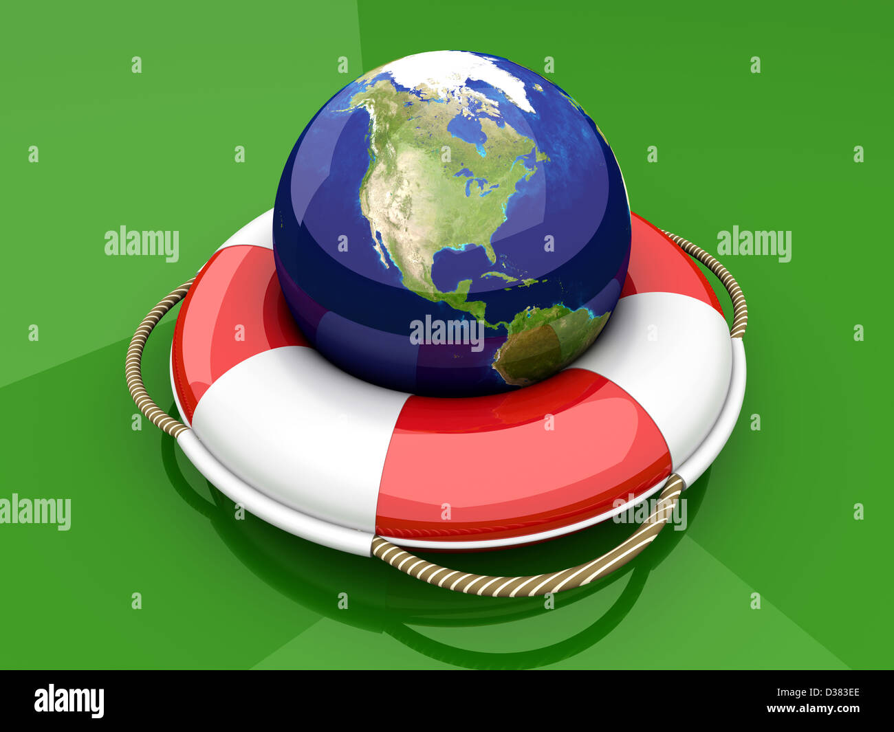 A global life belt. 3d rendered Illustration Stock Photo - Alamy