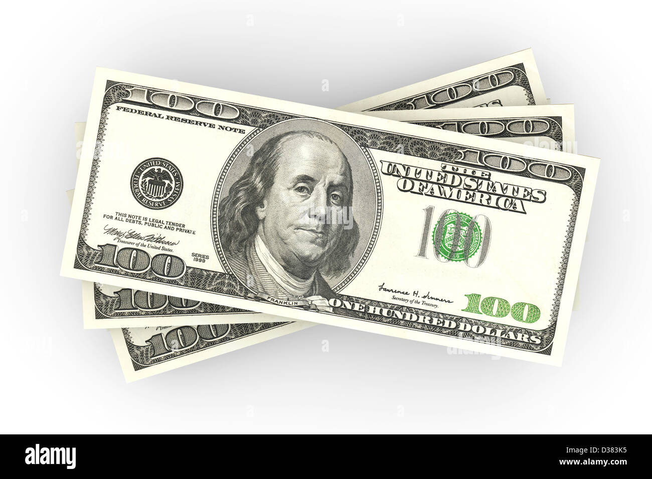 3D rendered Illustration. Stacks of 100 Dollar Bills Stock Photo - Alamy