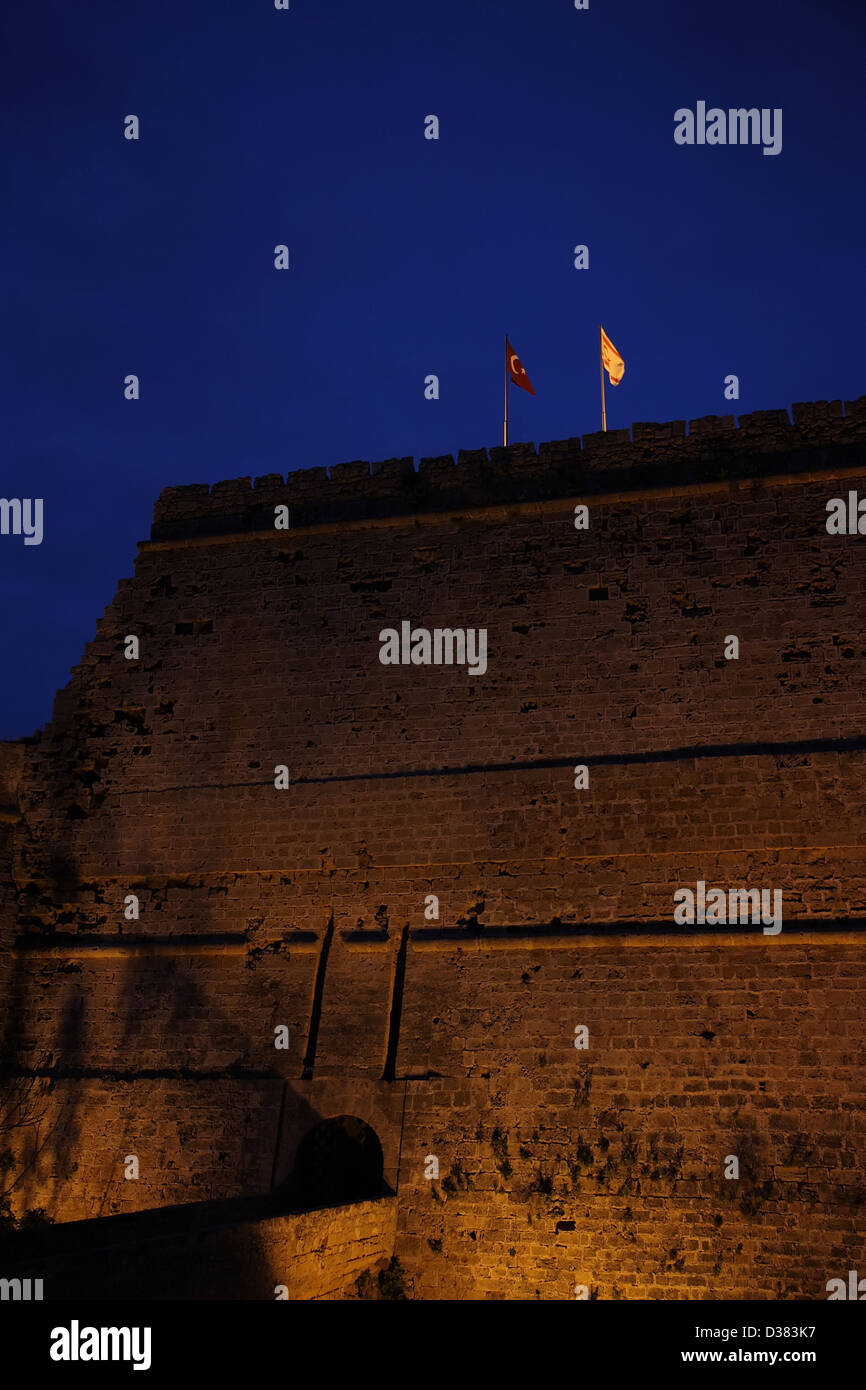 Girne, TRNC, flags of Turkey and Northern Cyprus Stock Photo - Alamy