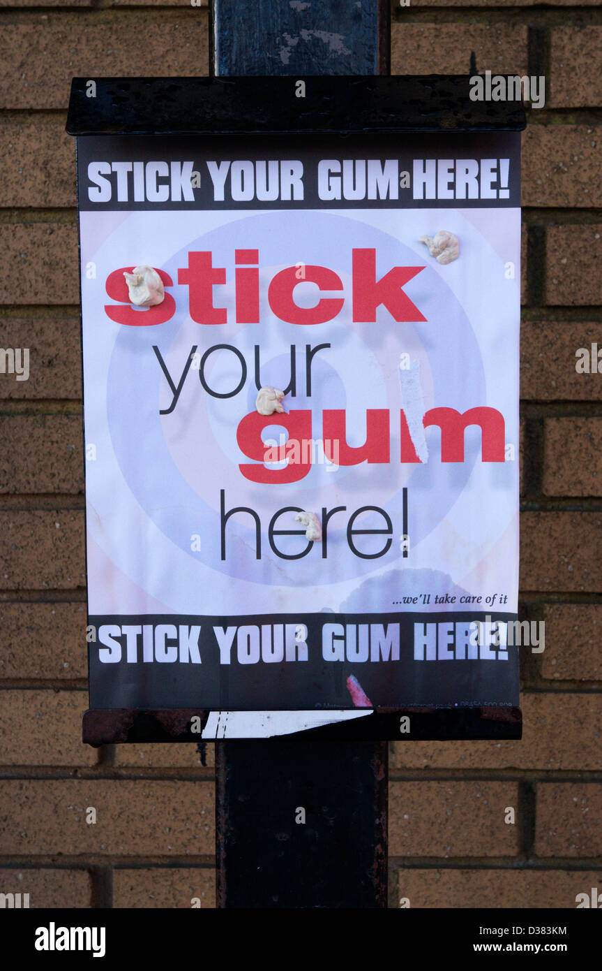 Chewing gum disposal sign hi-res stock photography and images - Alamy