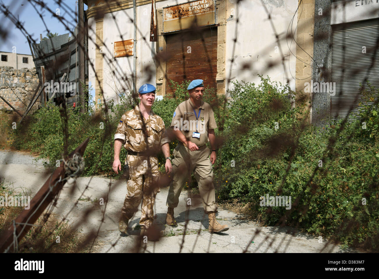 UN soldiers in the UN buffer zone, Nicosia, Cyprus Stock Photo - Alamy
