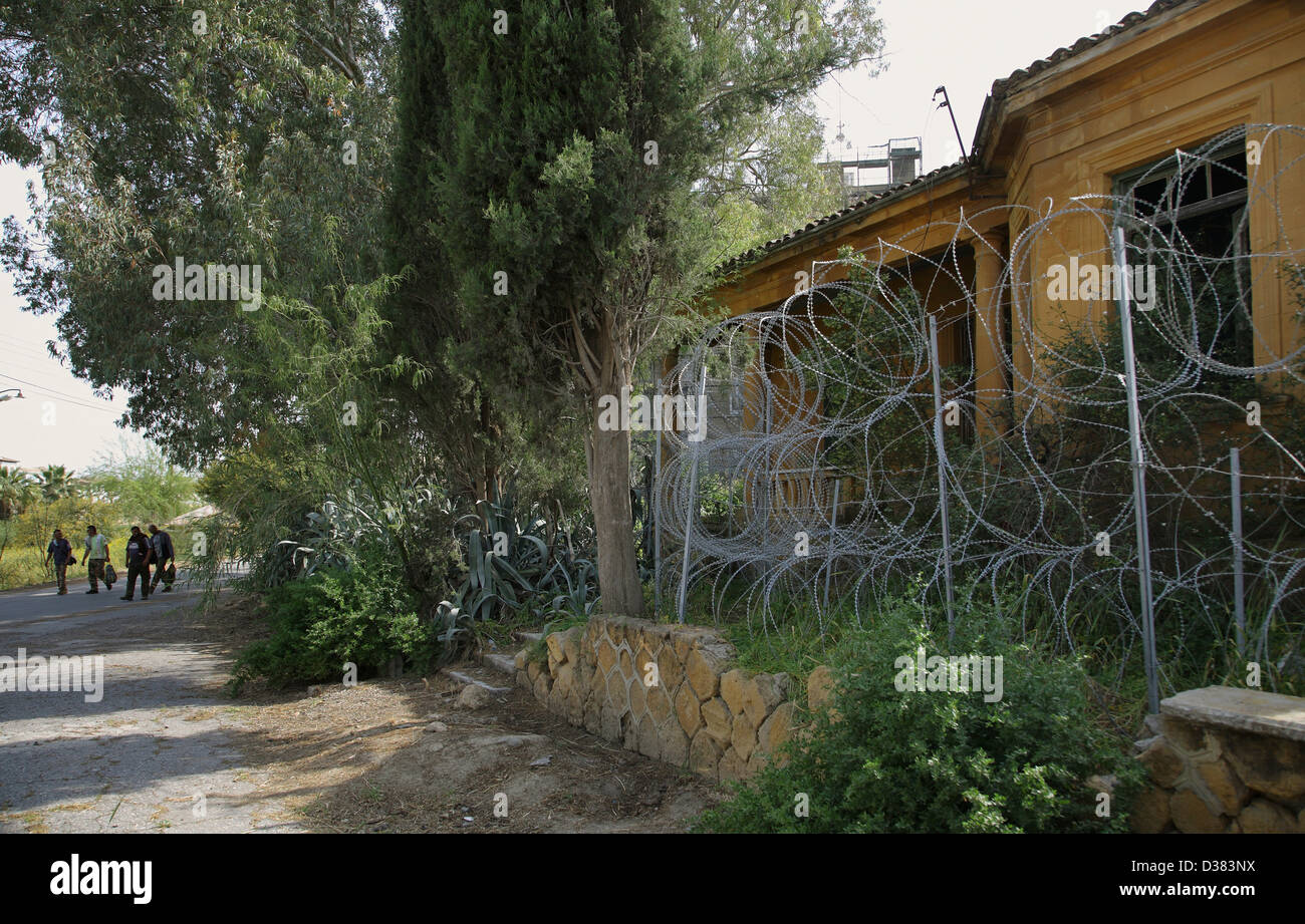Nikosia, Zypern, Niemandsland am Checkpoint Ledra Palace Hotel Stock ...