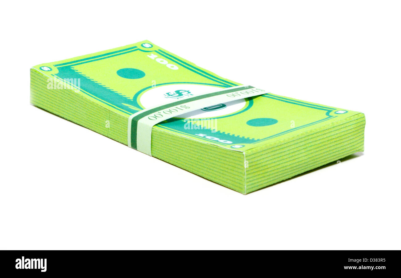 Stack of money made in papercraft Stock Photo - Alamy