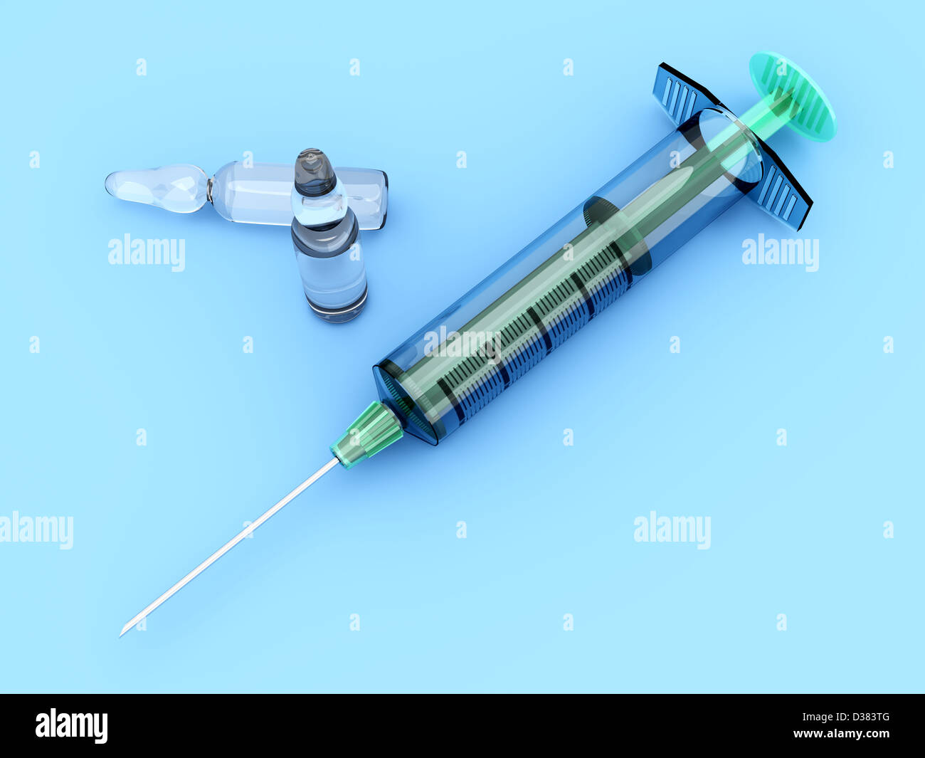 A medical syringe. 3D rendered Illustration Stock Photo - Alamy