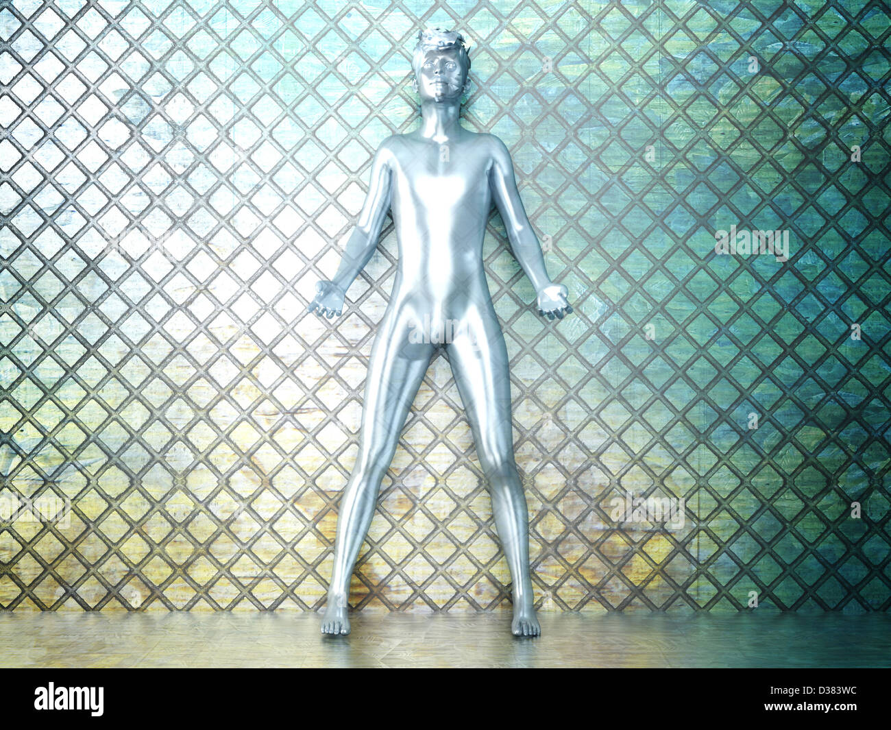 A iron man symbolizing human power. 3D rendered Illustration Stock ...