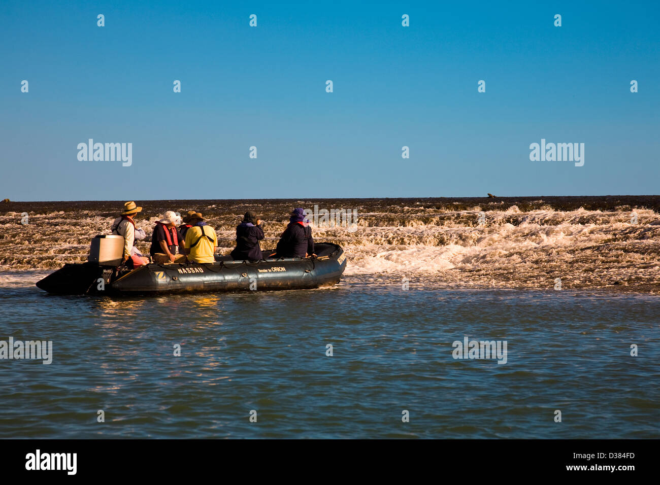 Zodiacs probe the Montgomery Reef, the world's largest inshore reef ...