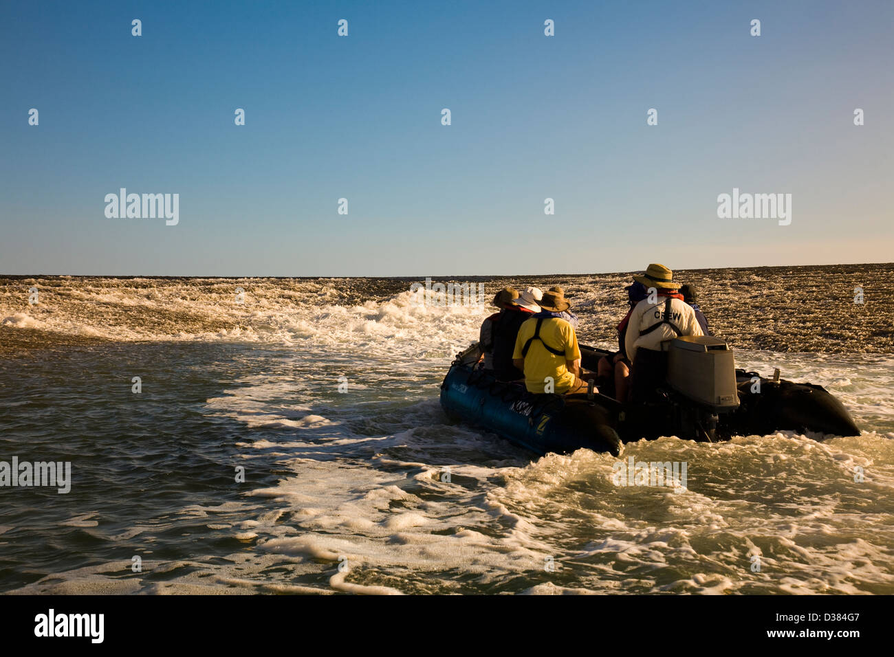 Zodiacs probe the Montgomery Reef, the world's largest inshore reef ...