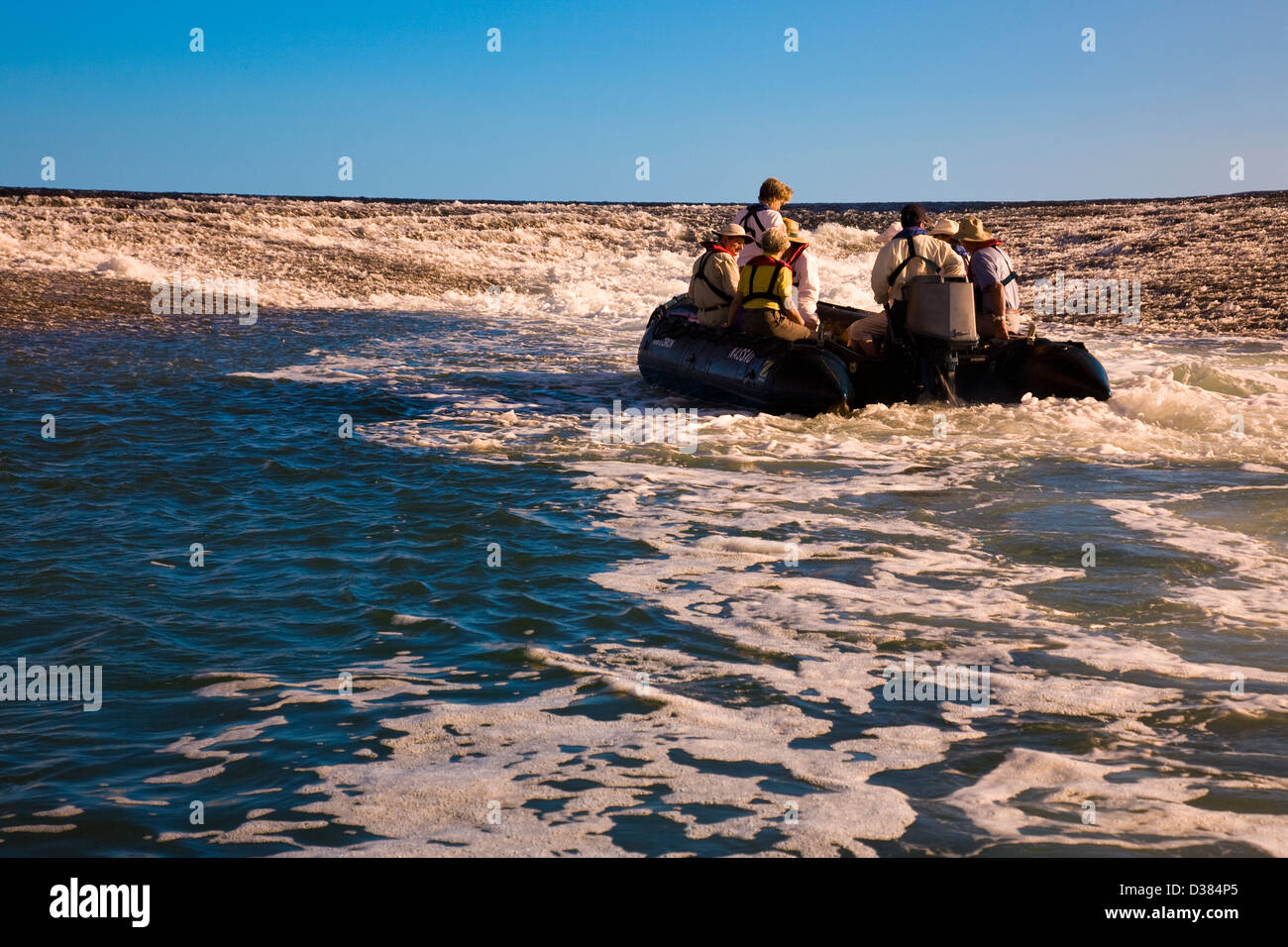 Zodiacs probe the Montgomery Reef, the world's largest inshore reef ...