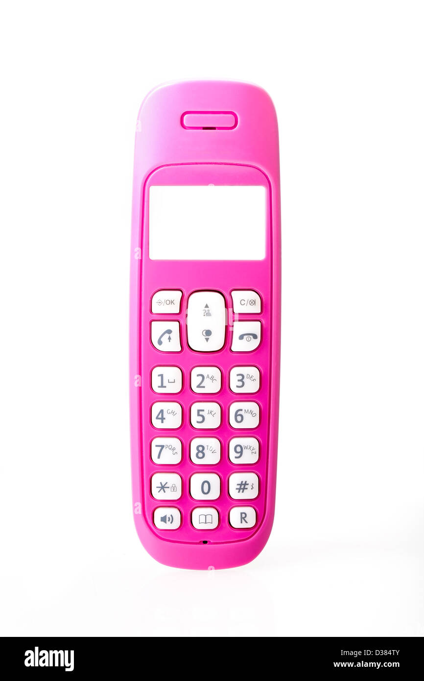 Pink Cordless Telephone Stock Photo - Alamy