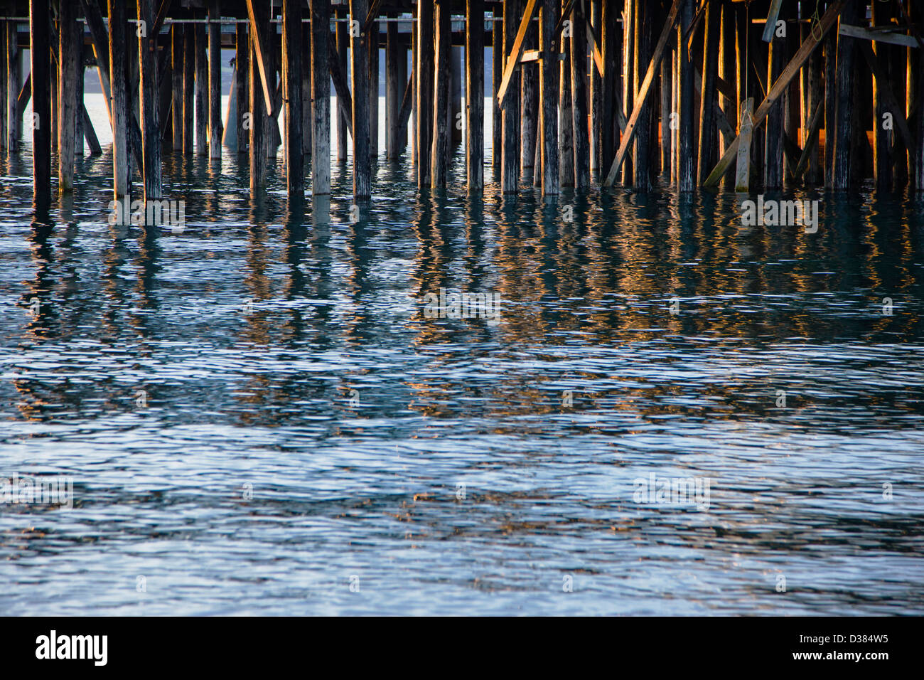 Sunset reflections at the Deep Water Dock, Homer Spit, Homer, Alaska ...