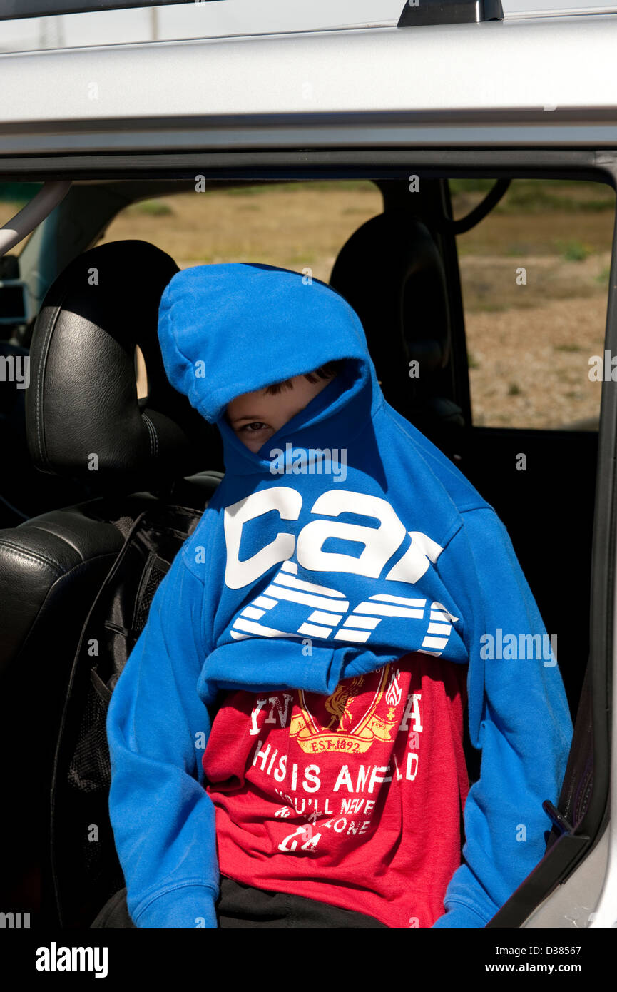 Teenage boy hiding under jumper shy embarrassed funny FULLY MODEL ...