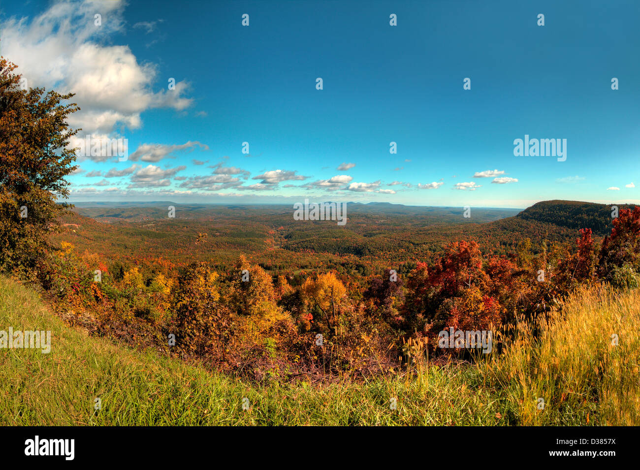 Fall colors in a massive open valley in Arkansas Stock Photo - Alamy
