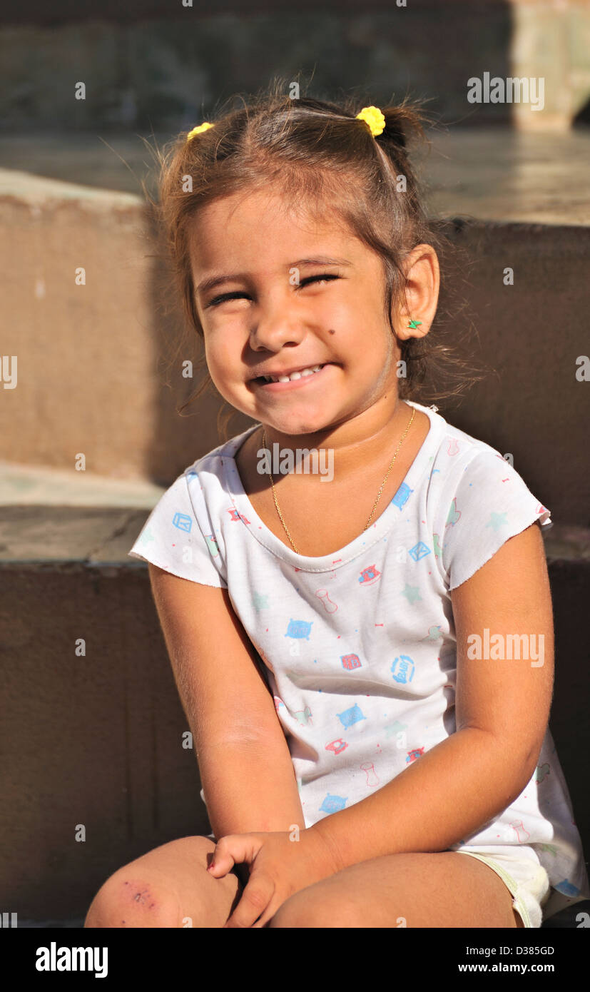 Smiling girl, Trinidad, Cuba Stock Photo - Alamy