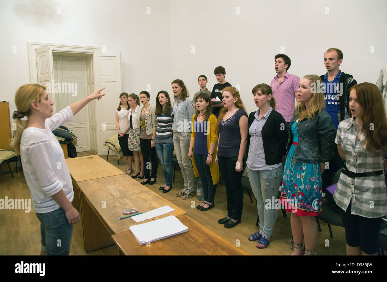 Lviv, Ukraine, choir practice the Ivan Franko National University of ...