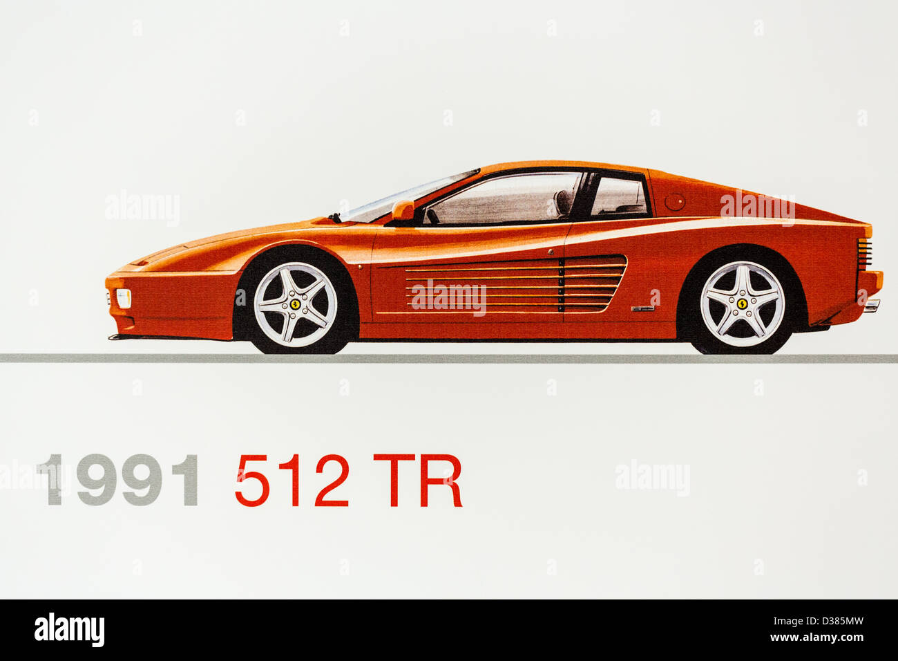 Graphic representation of a 1991 Ferrari 512 TR, Ferrari Museum ...