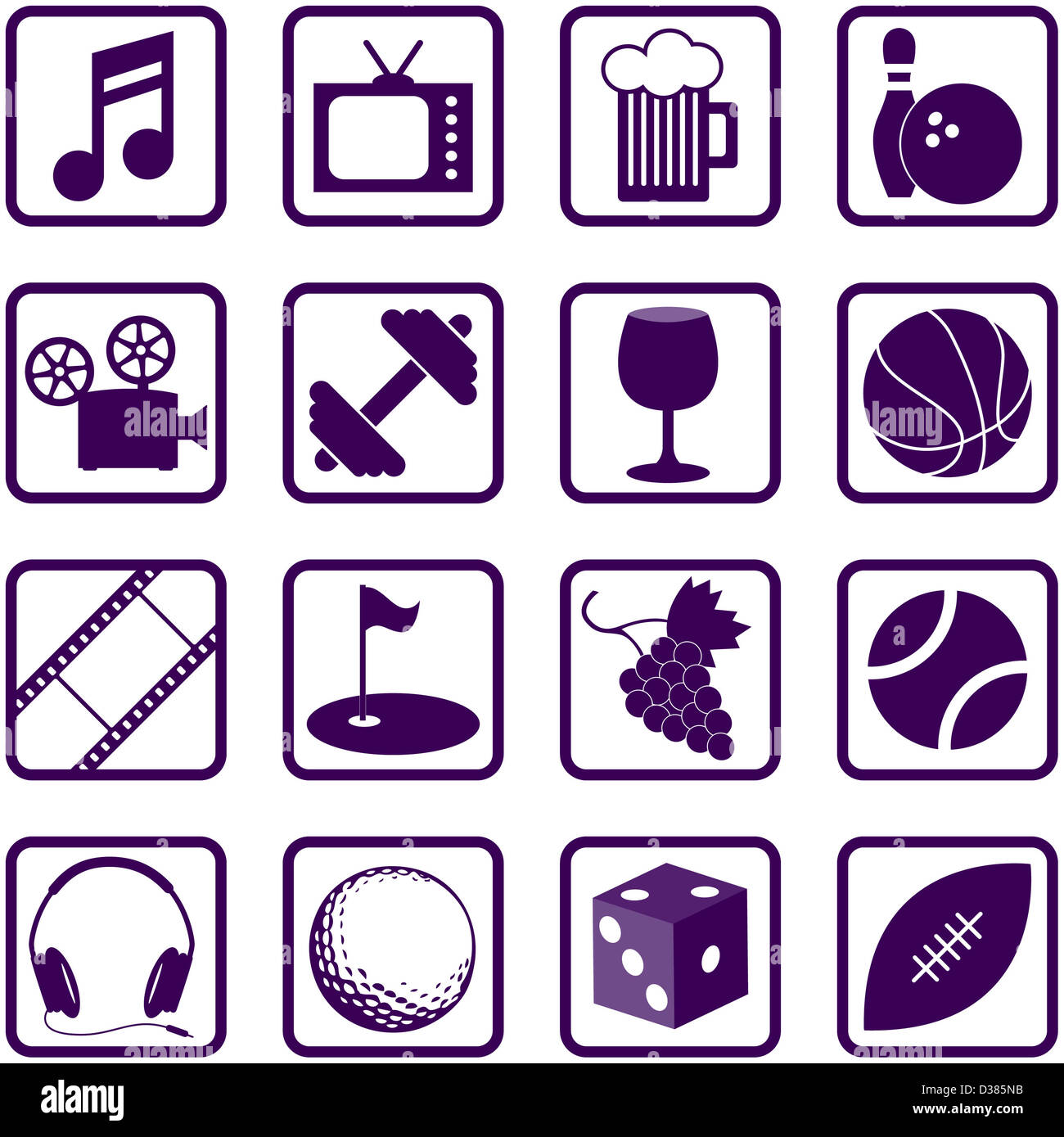 Recreation Icons and Symbols Stock Photo - Alamy