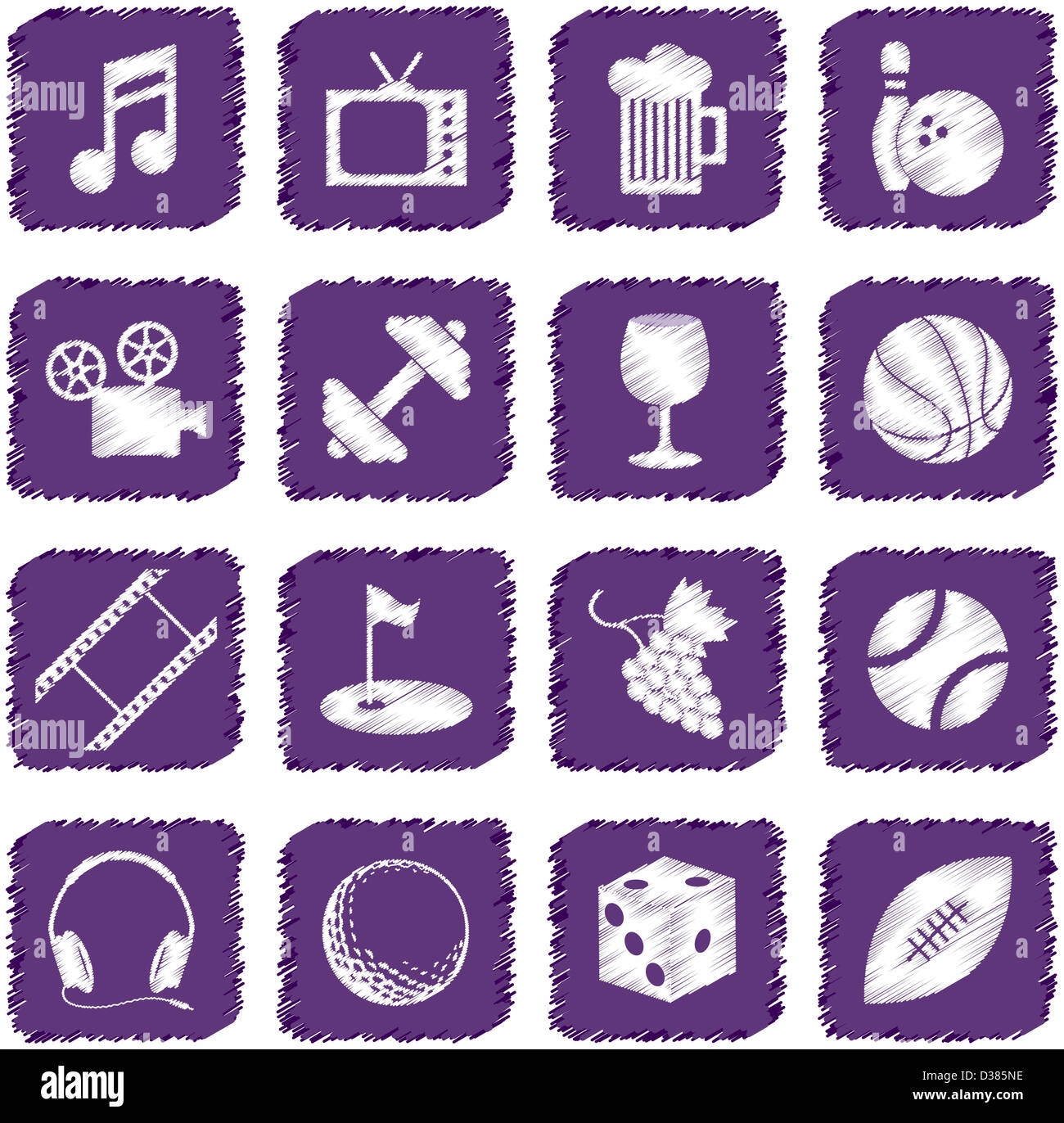 Recreation Icons and Symbols Stock Photo - Alamy