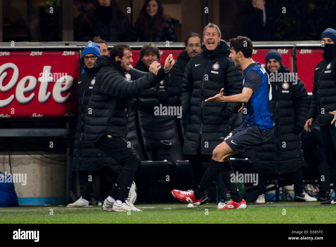 (L-R) Dejan Stankovic, Andrea Ranocchia (Inter), FEBRUARY 10, 2013 ...