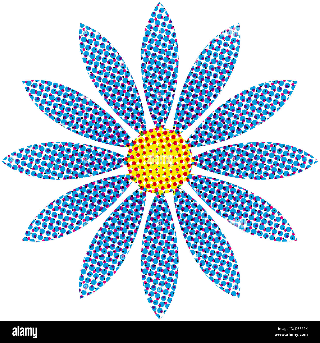 Halftone Flower to add to your designs Stock Photo - Alamy