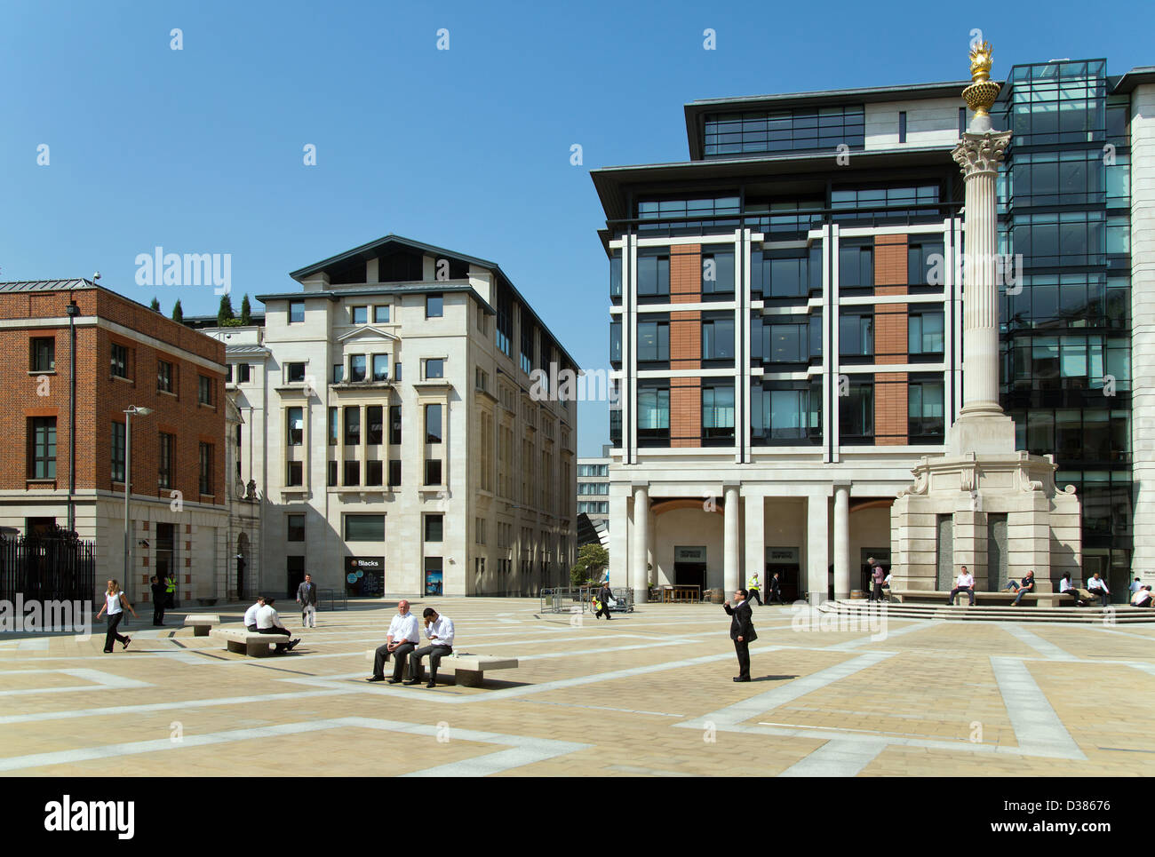 London, United Kingdom, view over the Paternoster Square Stock Photo ...