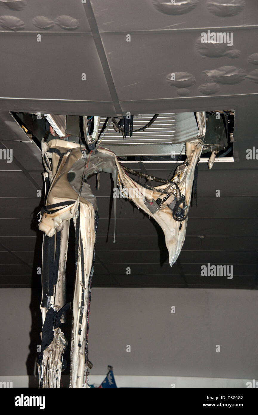 Melted ceiling light after shop fire Stock Photo - Alamy