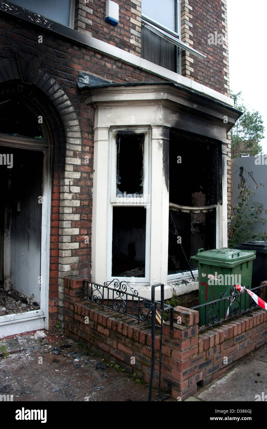 Severe fierce house fire front door bedroom Stock Photo - Alamy