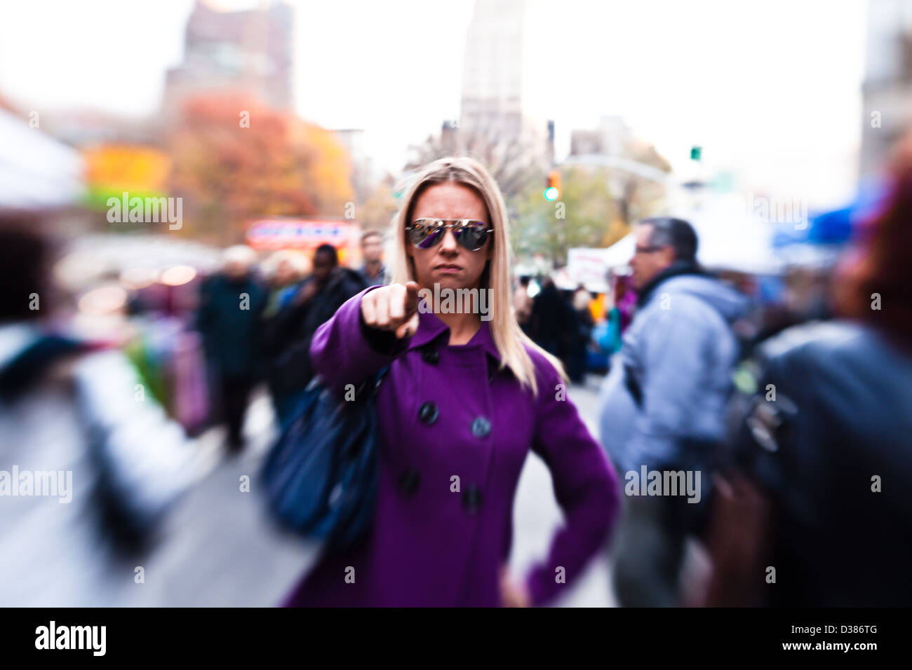 Young Woman looking anger on the street in New York City Stock Photo ...