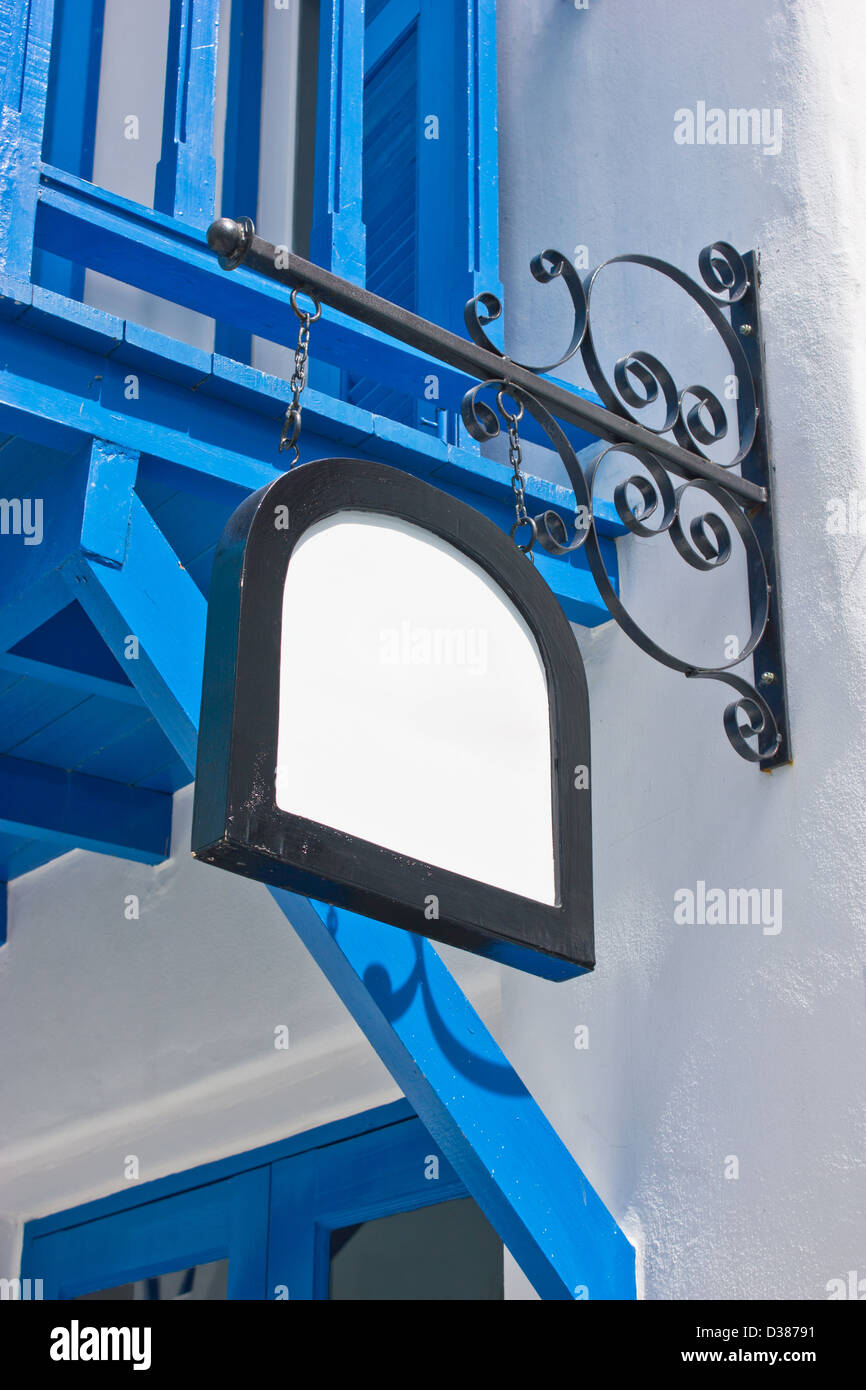 Blank wooden sign board outside the store Stock Photo - Alamy