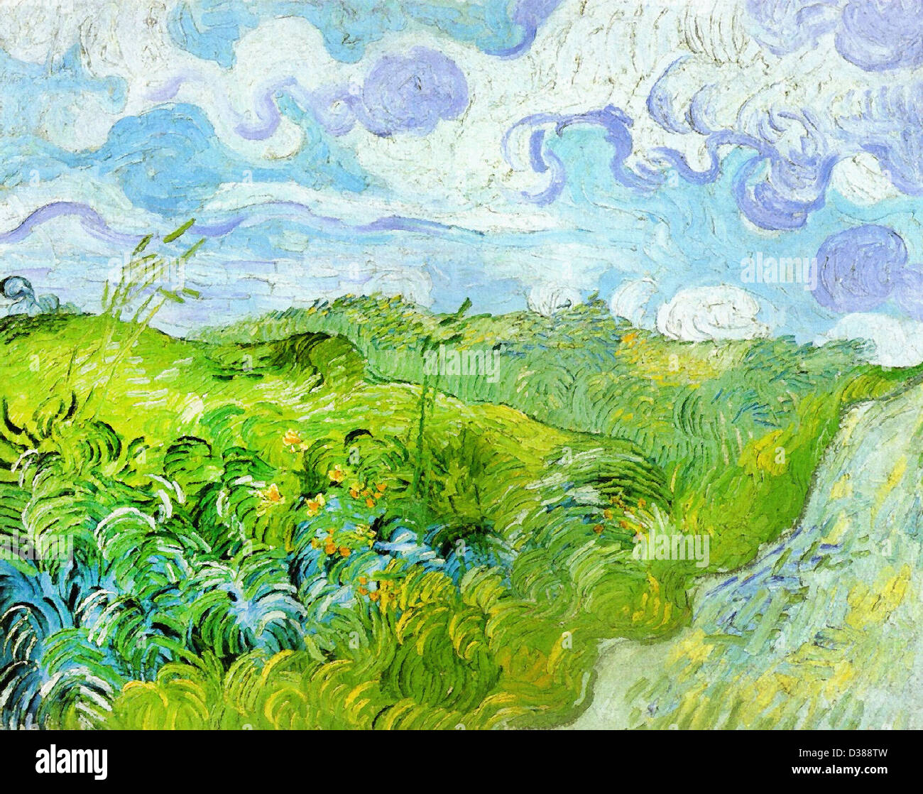 Vincent van Gogh, Green Wheat Fields. 1890. Post-Impressionism. Oil on ...