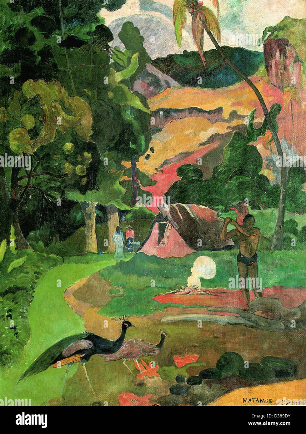 Paul Gauguin Matamoe Landscape with peacocks 1892 Moscow Pouchkine ...