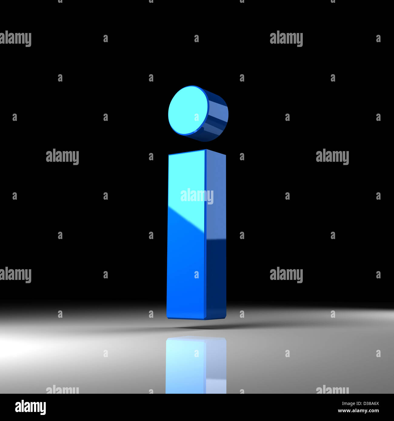 Blue info sign "i" over black background. 3d render illustration Stock ...