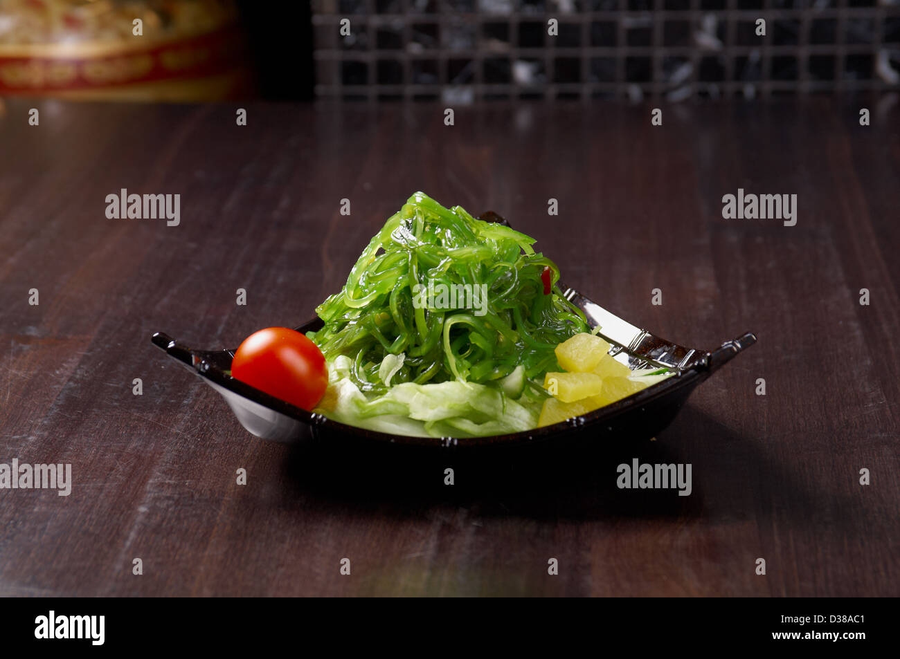 mix salad seaweed with vegetable.closeup Stock Photo - Alamy