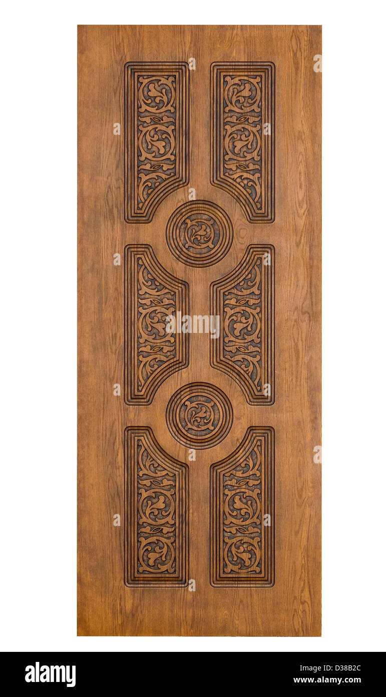 Frontal image of a closed door, isolated on white background Stock ...