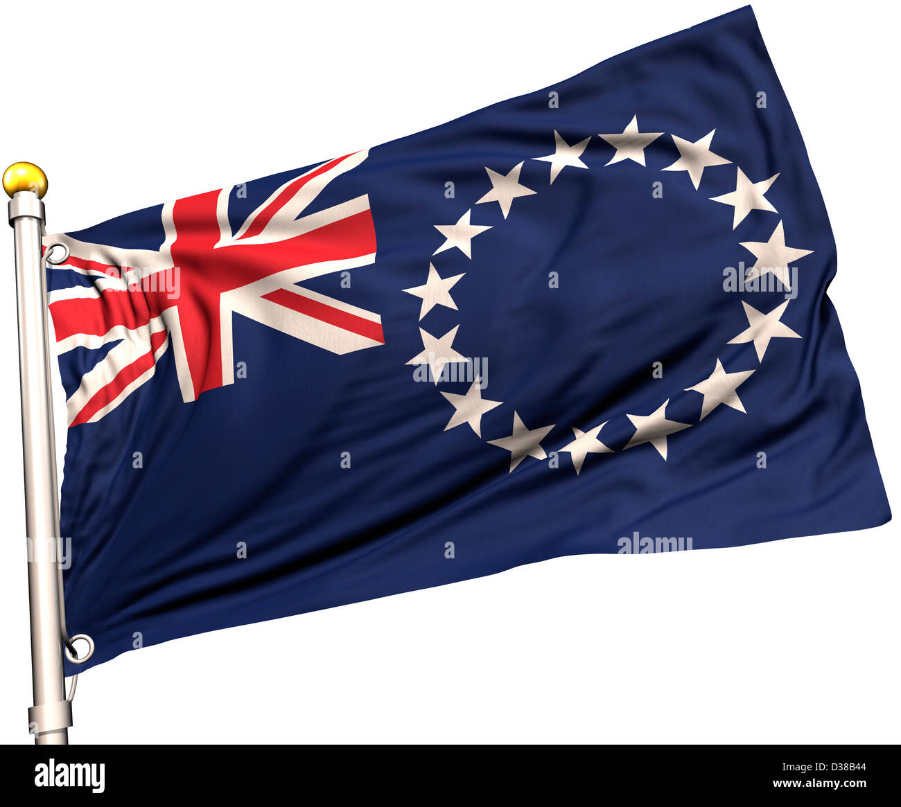 Waving flag of cook islands hi-res stock photography and images - Alamy