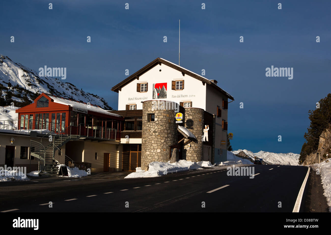 Ofenpass on the road between Münstertal and Engadin, Grisons ...