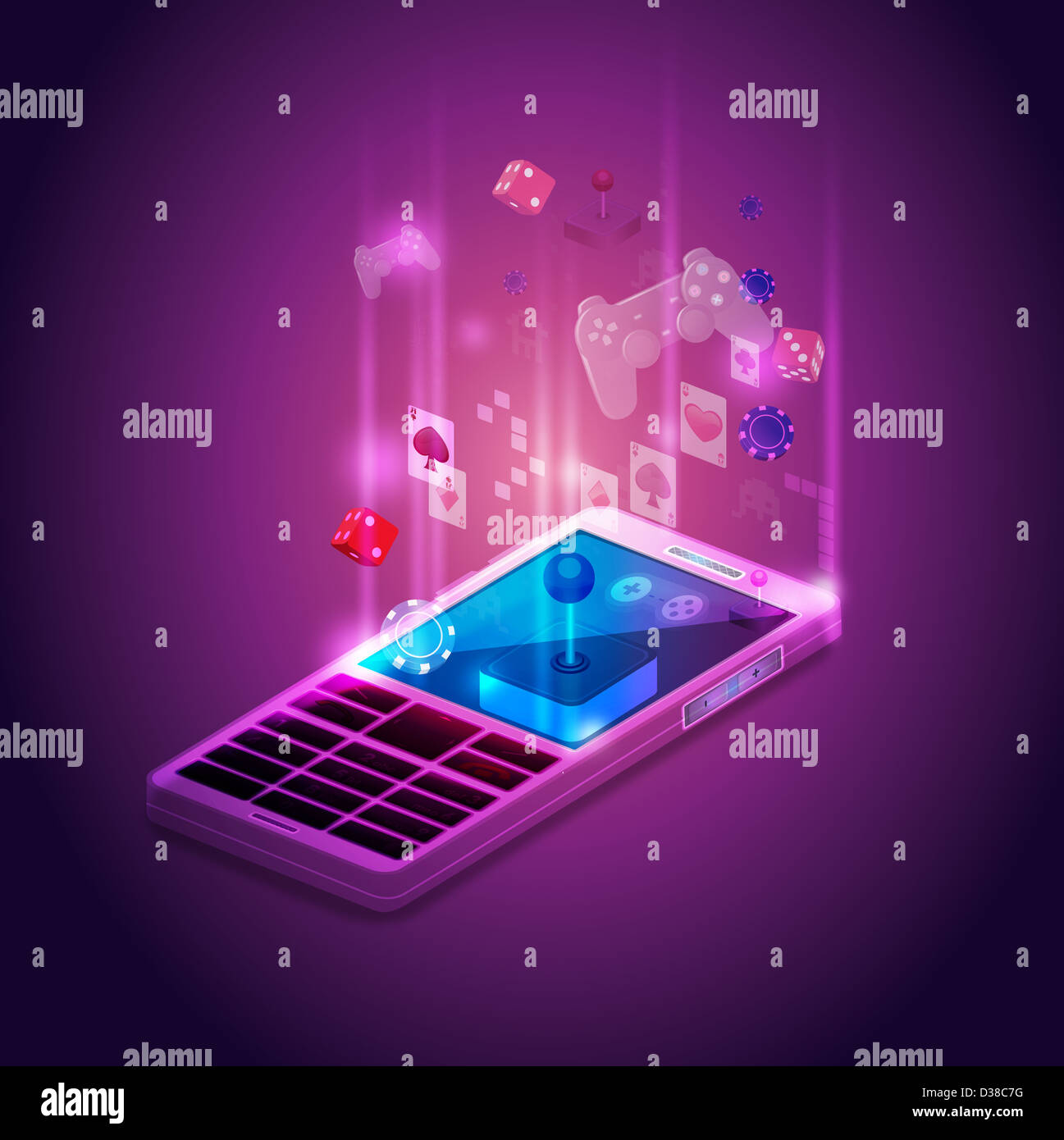 Illustrative image of mobile phone applications Stock Photo - Alamy