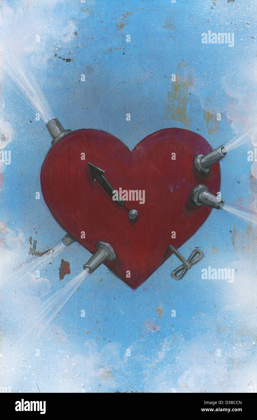 Illustrative image of air gushing out from heart representing heart ...