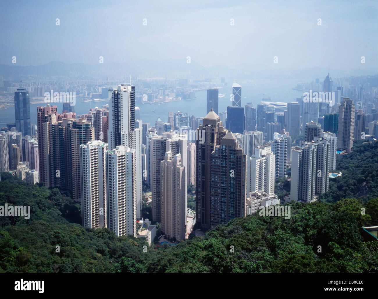 Skyline of Hongkong, view from Victoria Peak Stock Photo - Alamy