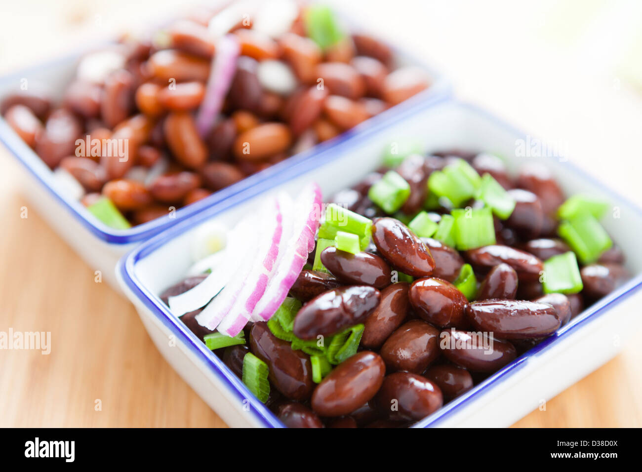 Two types of cooked beans, closeup Stock Photo - Alamy