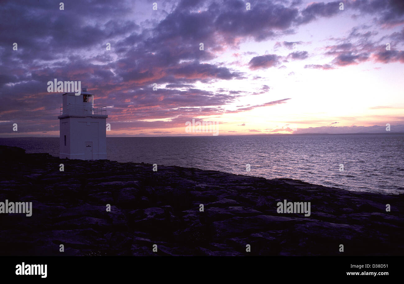 Blackhead Lighthouse, Galway Bay, The Burren, Co Clare, Ireland Stock ...